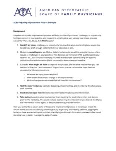 AOBFP QI Project Example - American Osteopathic Board of Family Physicians