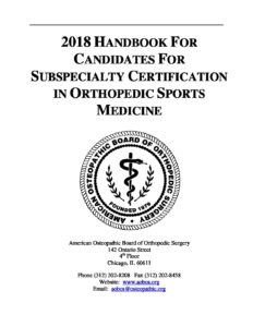 American Osteopathic Board of Orthopedic Surgery Policies and ...